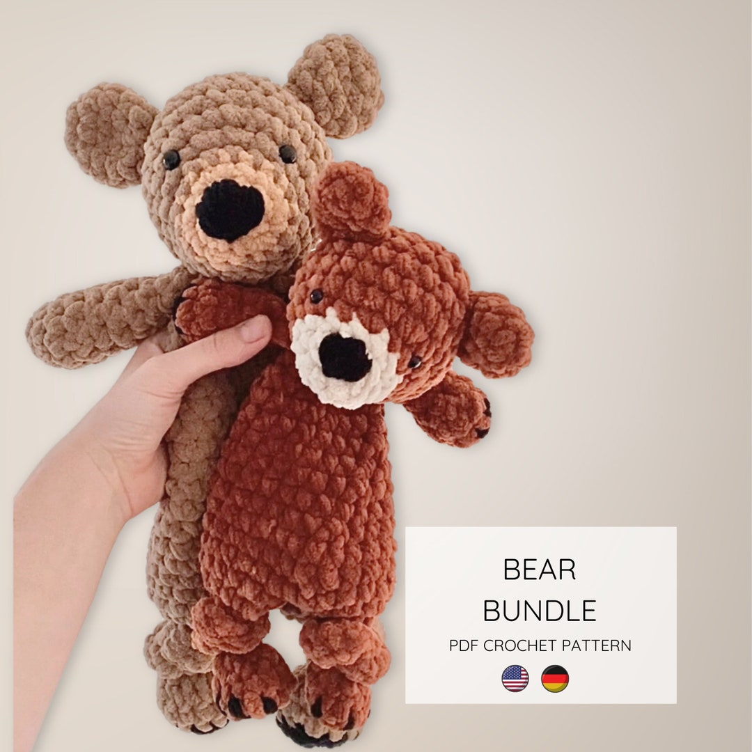 Bundle: 2 Teddy Bear Crochet Pattern Bear Amigurumi Teddy Bear - Etsy