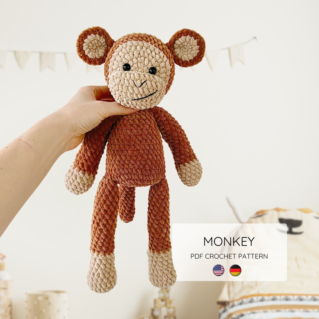 Monkey Crochet Pattern. Crochet Monkey Pattern. Monkey Plush Toy ...