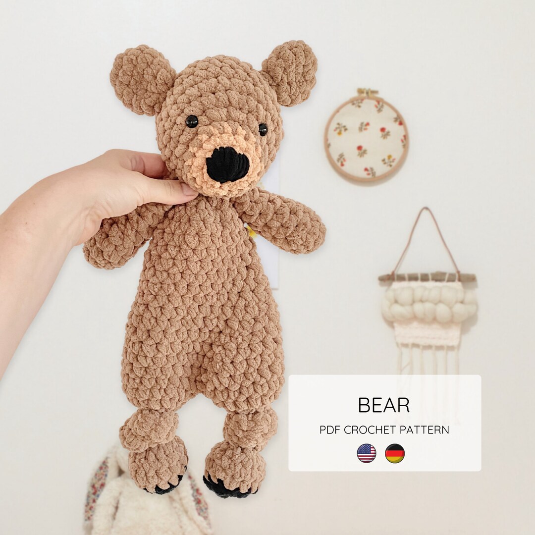 Teddy Bear Crochet Pattern Bear Snuggler Crochet Pattern Gift Toddler ...
