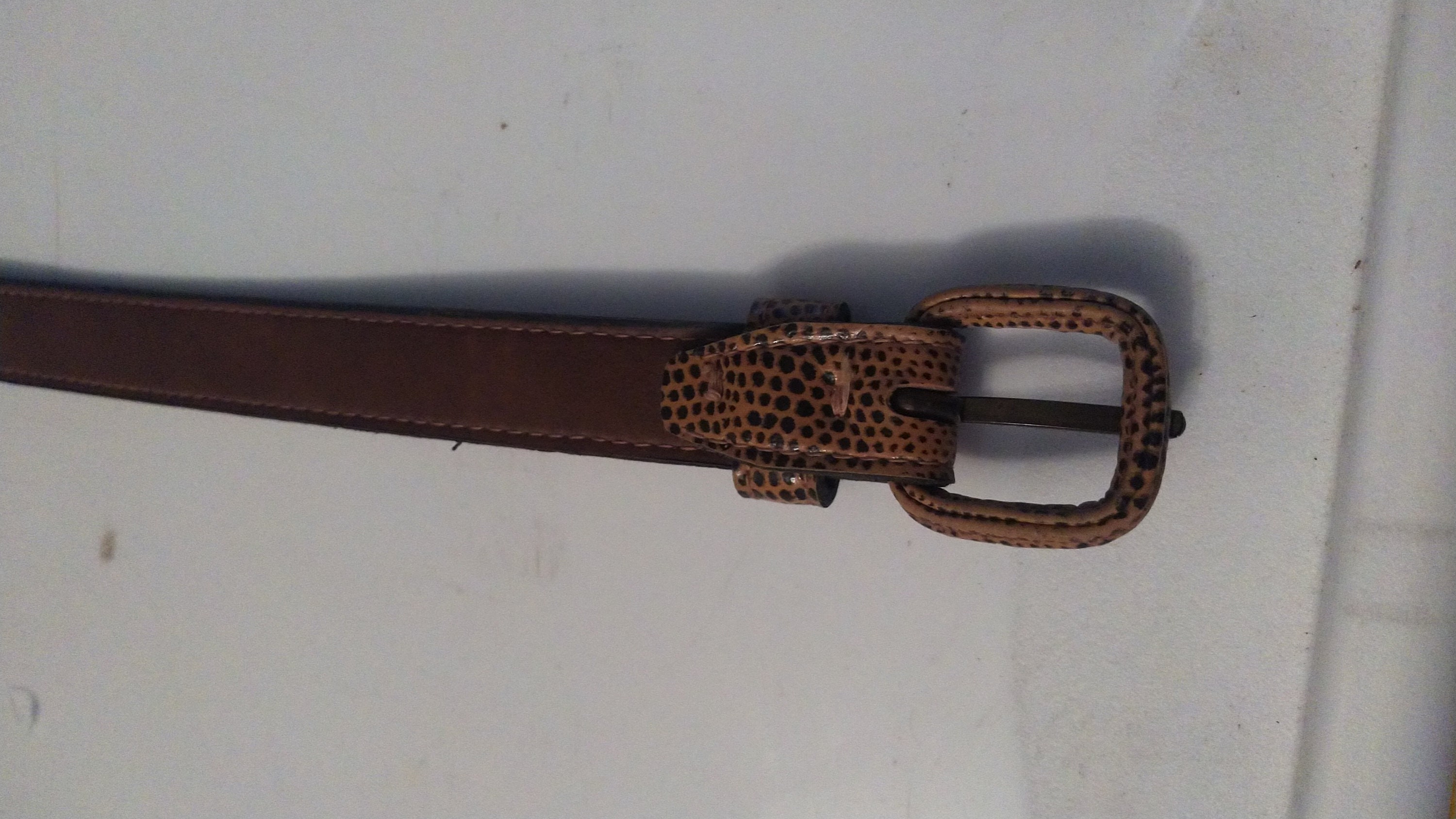 Garay Thin Leopard Print Leather Belt Small Cinch Women's Ladies ...