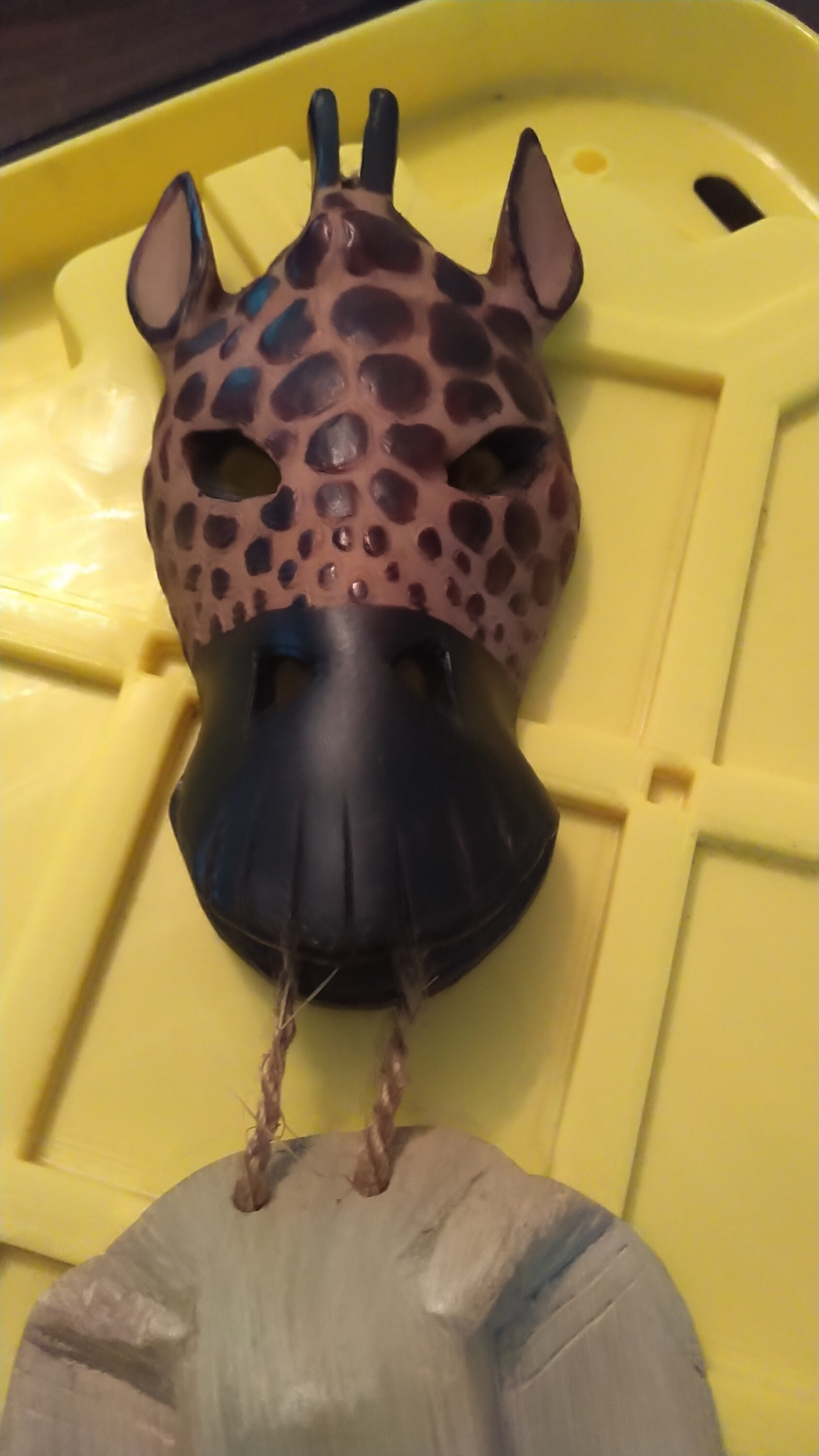 African Carved Wood Animal Mask Wall Decor Giraffe Elephant Zebra ...