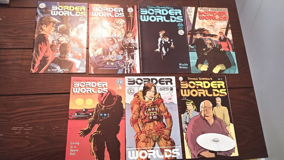 7 Donald Simpsons Border Worlds Comic Book Set 1-7 Issue 1 2 3 4 5 6 7 ...