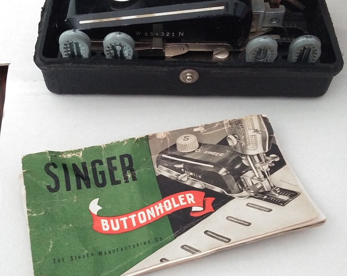 SINGER Button Holder No. 160506 With Case and Book Vintage Sewing ...
