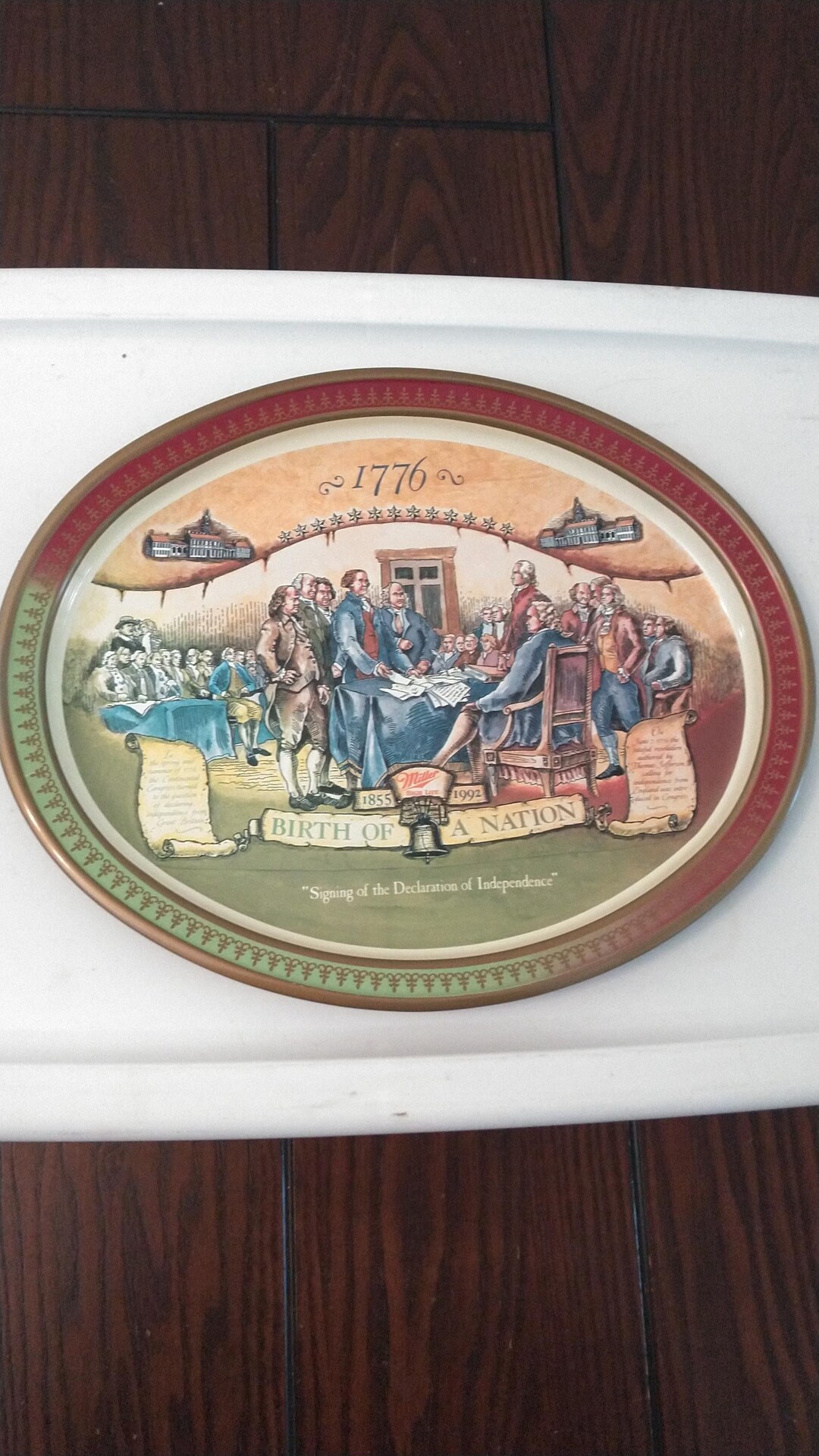 Vtg 90s Miller High Life Birth of a Nation 1776 Metal Beer Serving Tray ...