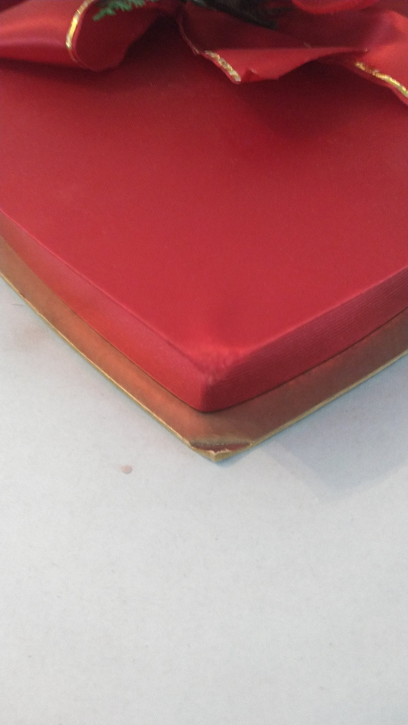 Vintage Fanny Farmer Candies Heart Shaped Box Red Satin With Plastic ...
