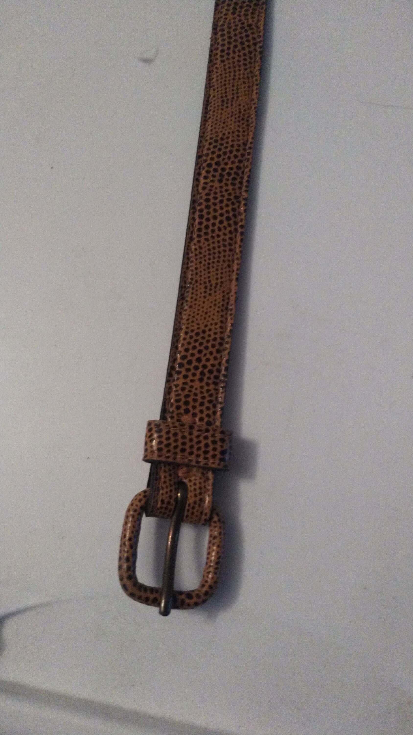 Garay Thin Leopard Print Leather Belt Small Cinch Women's Ladies ...