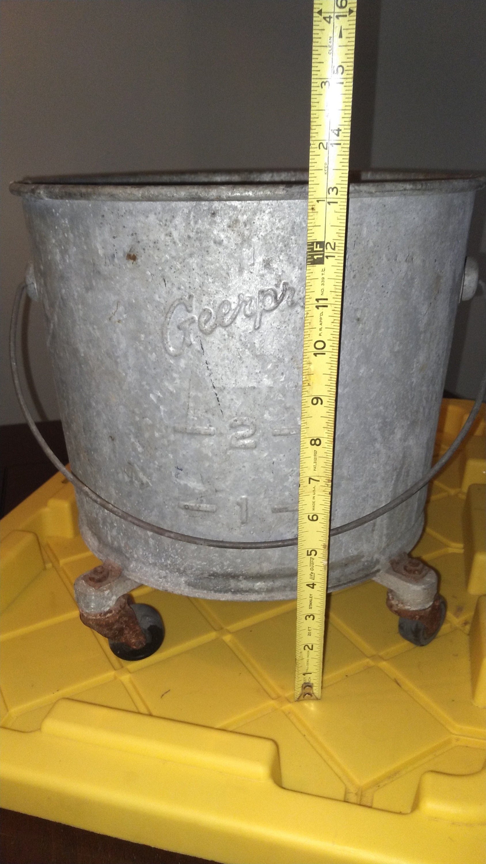 Vintage Geerpres 4 Gallon Galvinized Metal Mop Bucket Antique - Etsy