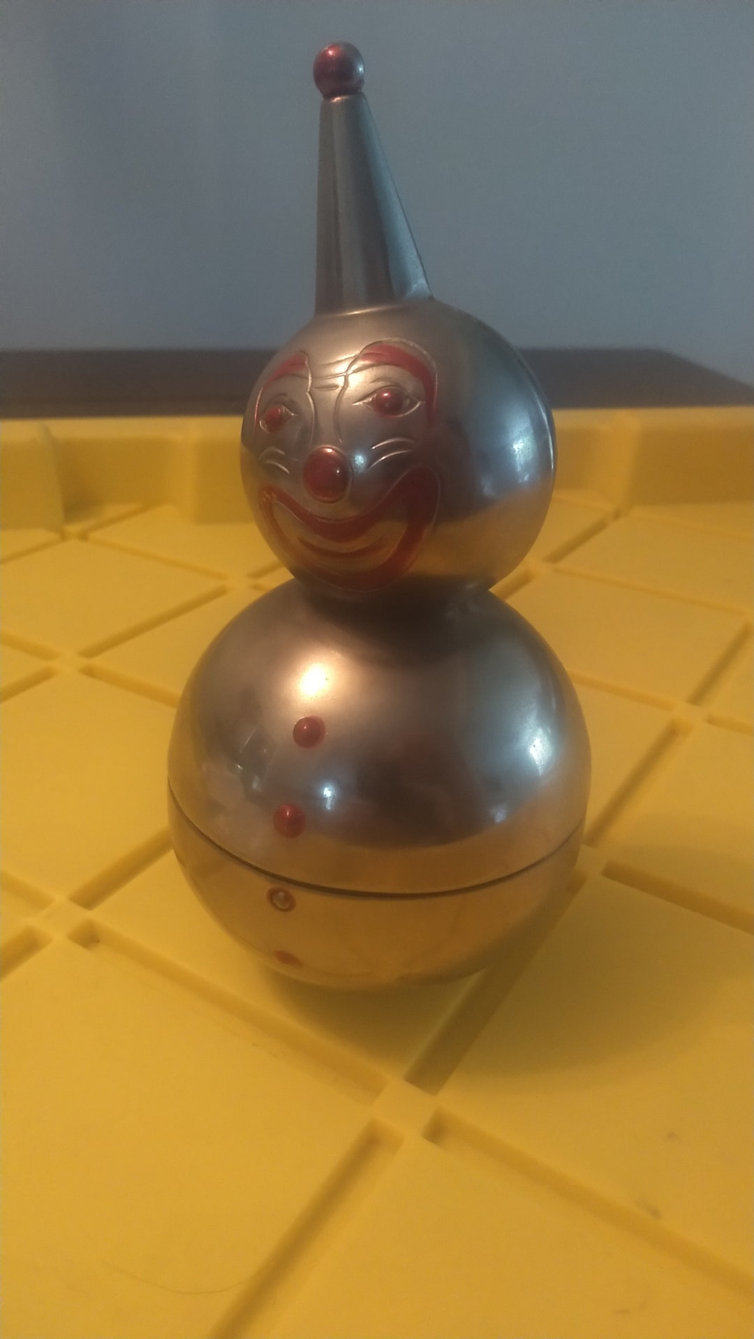 Raimond Metal Roly Poly Clown Bank Vintage Round Wobbly - Etsy