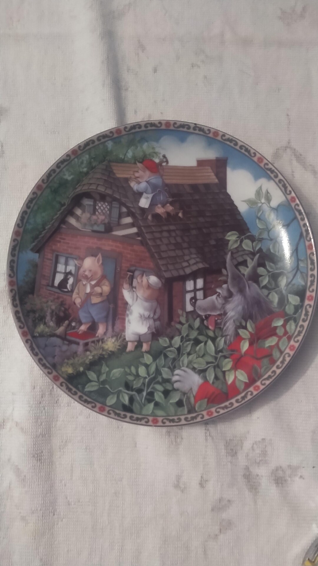 The Three Little Pigs Edwin M Knowles Collectors Plate Vintage 1988 ...