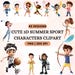 Summer Sports Clipart Bundle | Cute 3D Kids Playing Sports PNG ...