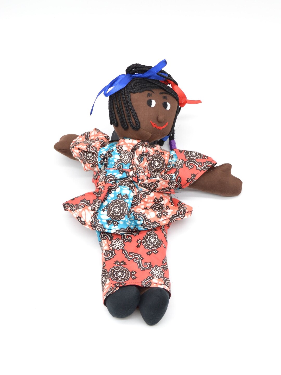 Elegant Rag Doll: African Tradition in Pink and Blue Wax Fabric - Etsy