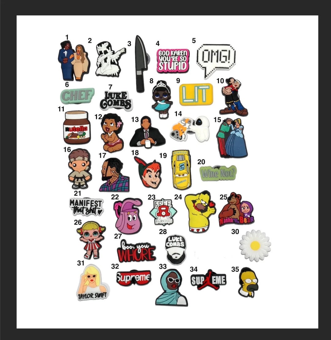 NEW CROC CHARMS Funny, Cartoons - Etsy