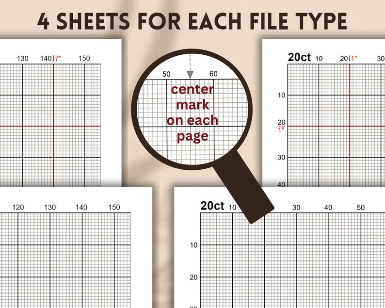 20-count Graph Paper for Cross-stitch With Inch Grid, Printable Cross ...