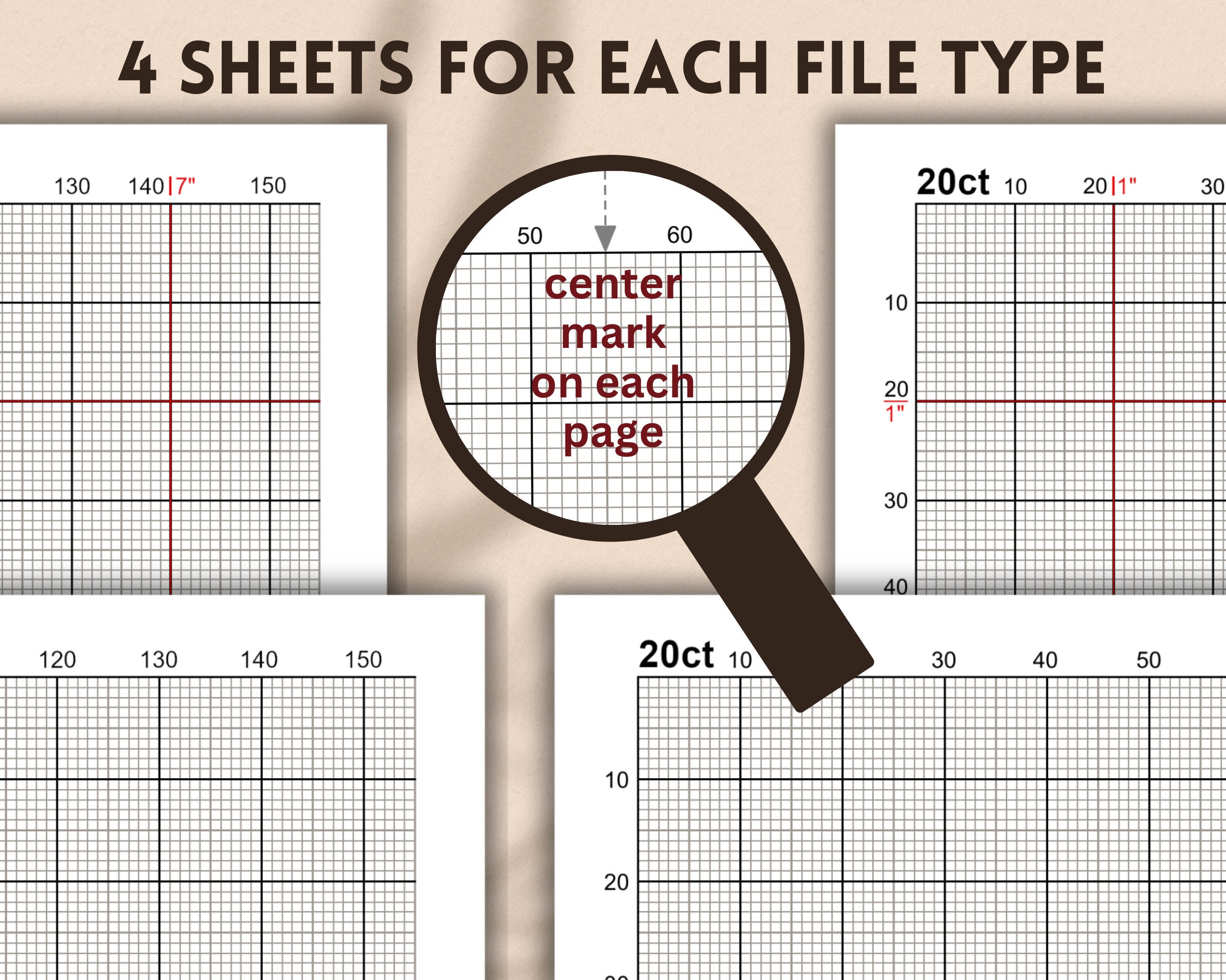 20-count Graph Paper for Cross-stitch With Inch Grid, Printable Cross ...