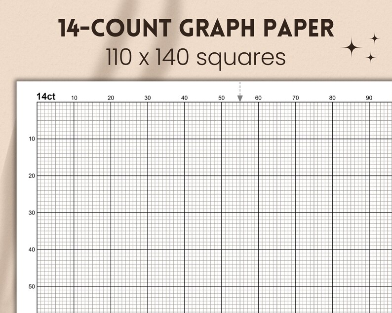 14-count, 11 16 18 20 22-count Graph Paper for Cross-stitch, US Letter ...