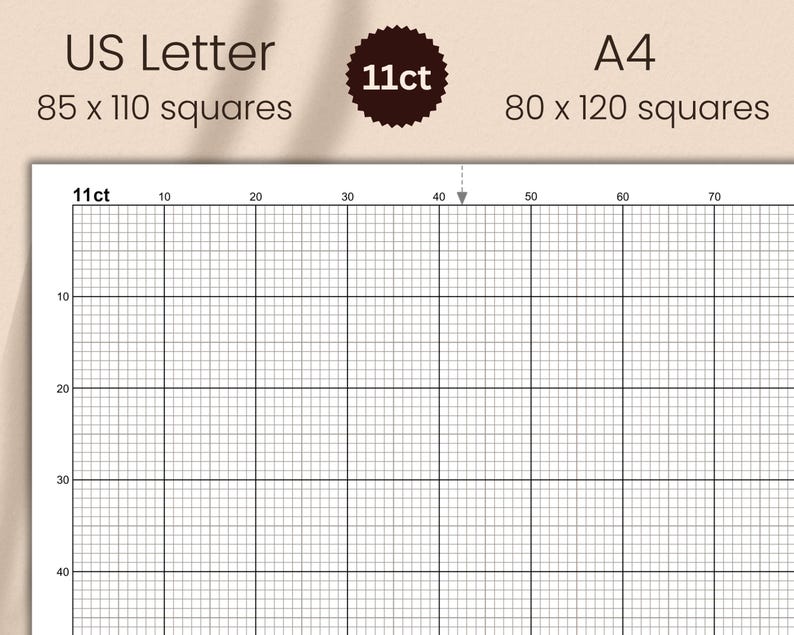 11 14 16 18 20 22-count Graph Paper Bundle for Cross-stitch PDF ...