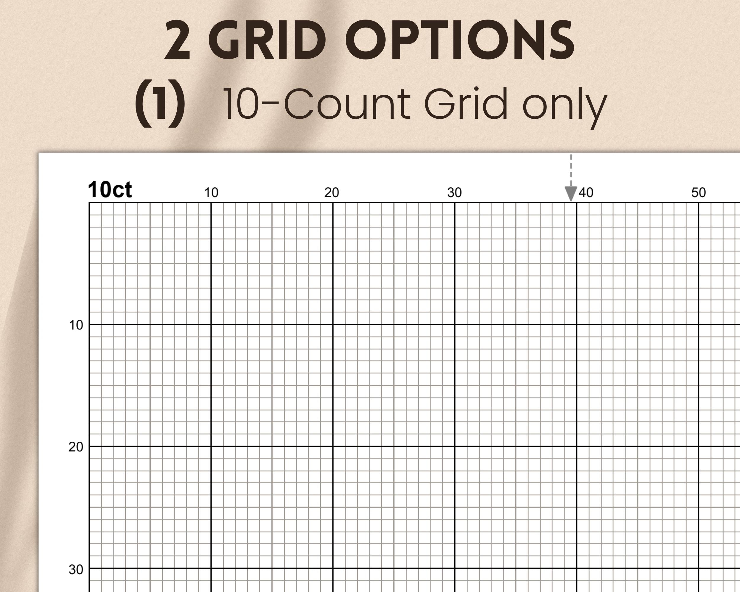 10-count Graph Paper: Cross-stitch, Needlepoint Grids (PDF, JPG, PNG ...