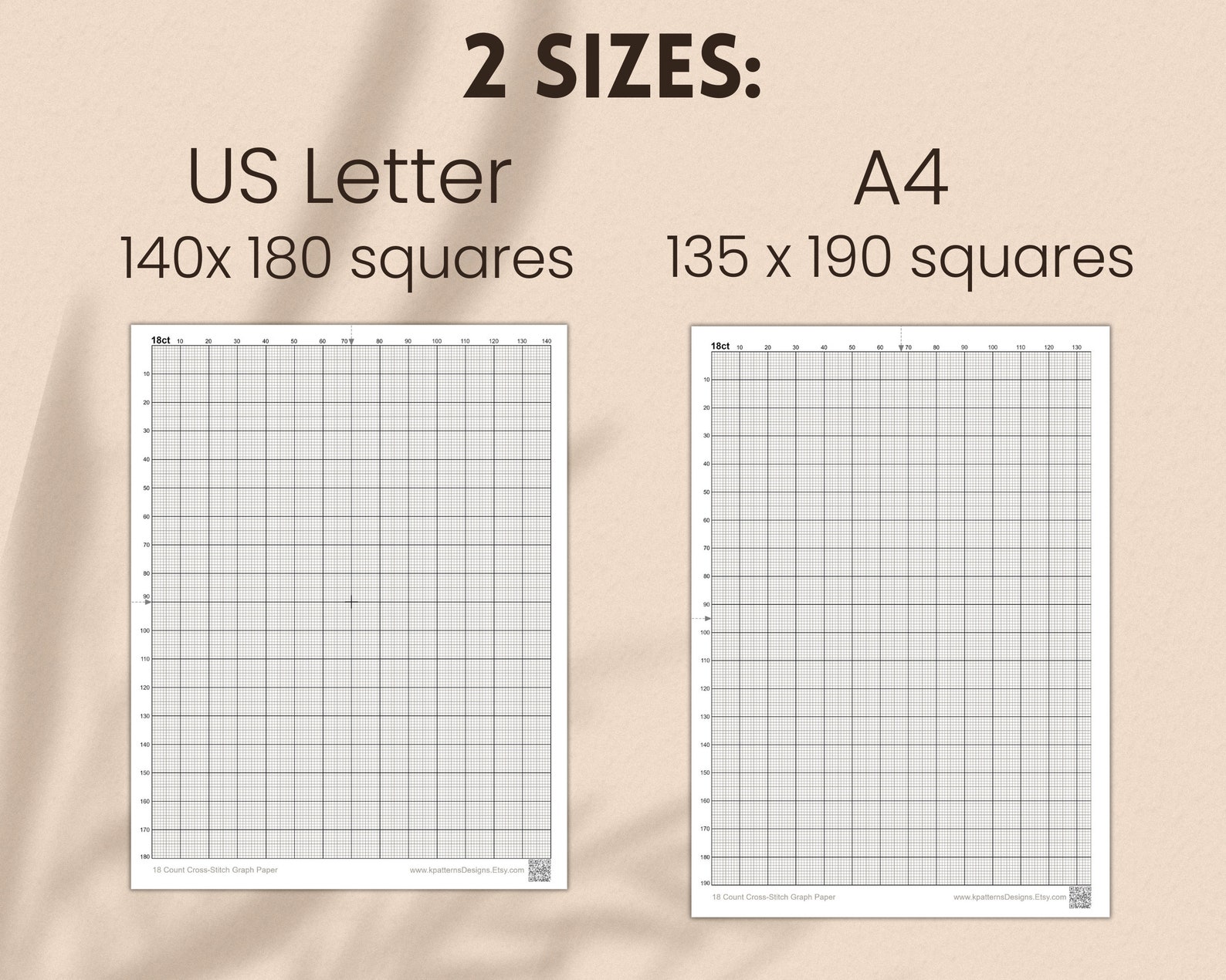 18-count Graph Paper for Cross-stitch With Inch Grid, Printable Cross ...
