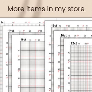 11 14 16 18 20 22-count Graph Paper Bundle for Cross-stitch PDF ...