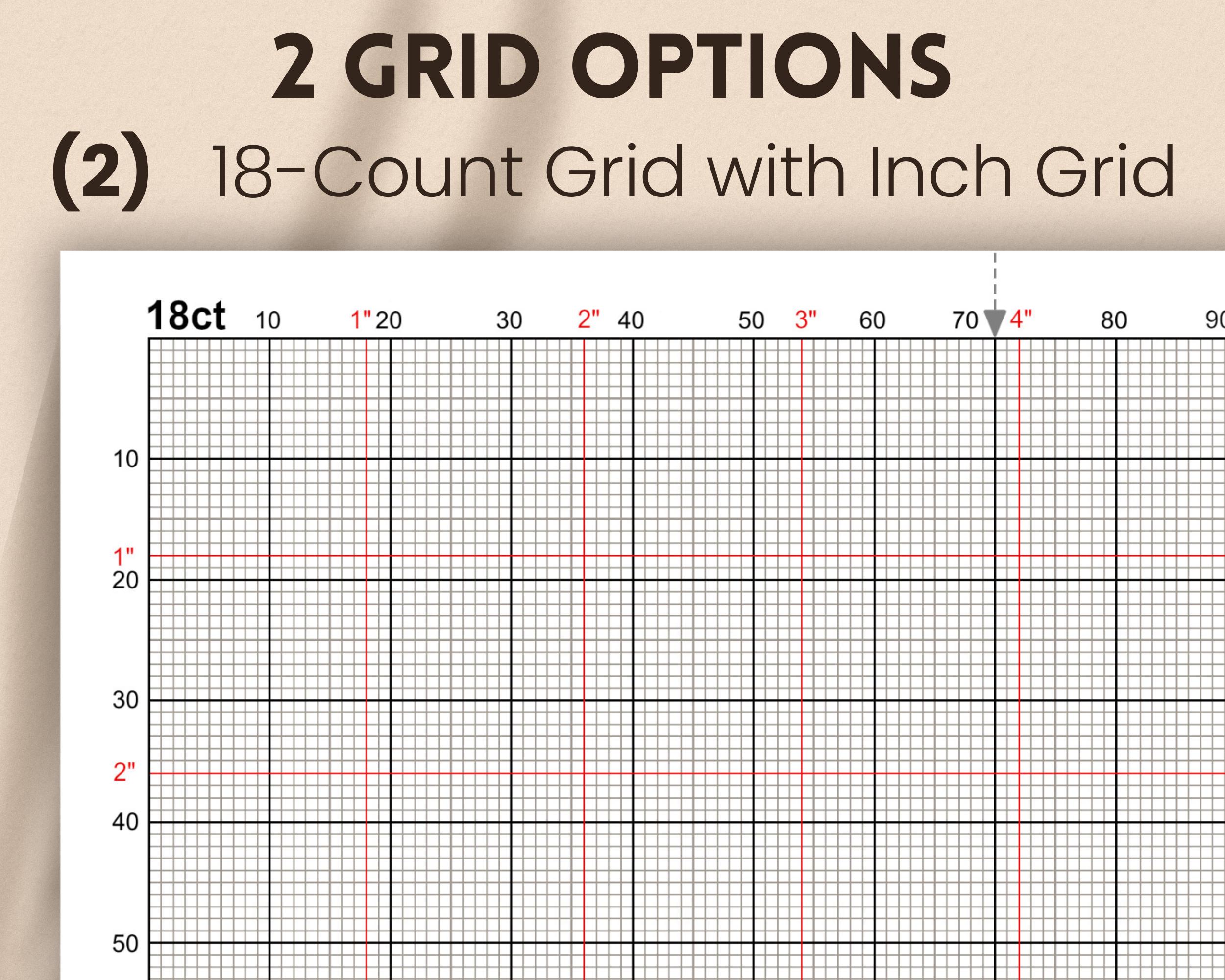 18-count Graph Paper With Inch Grid (PDF, JPG, PNG) - Etsy
