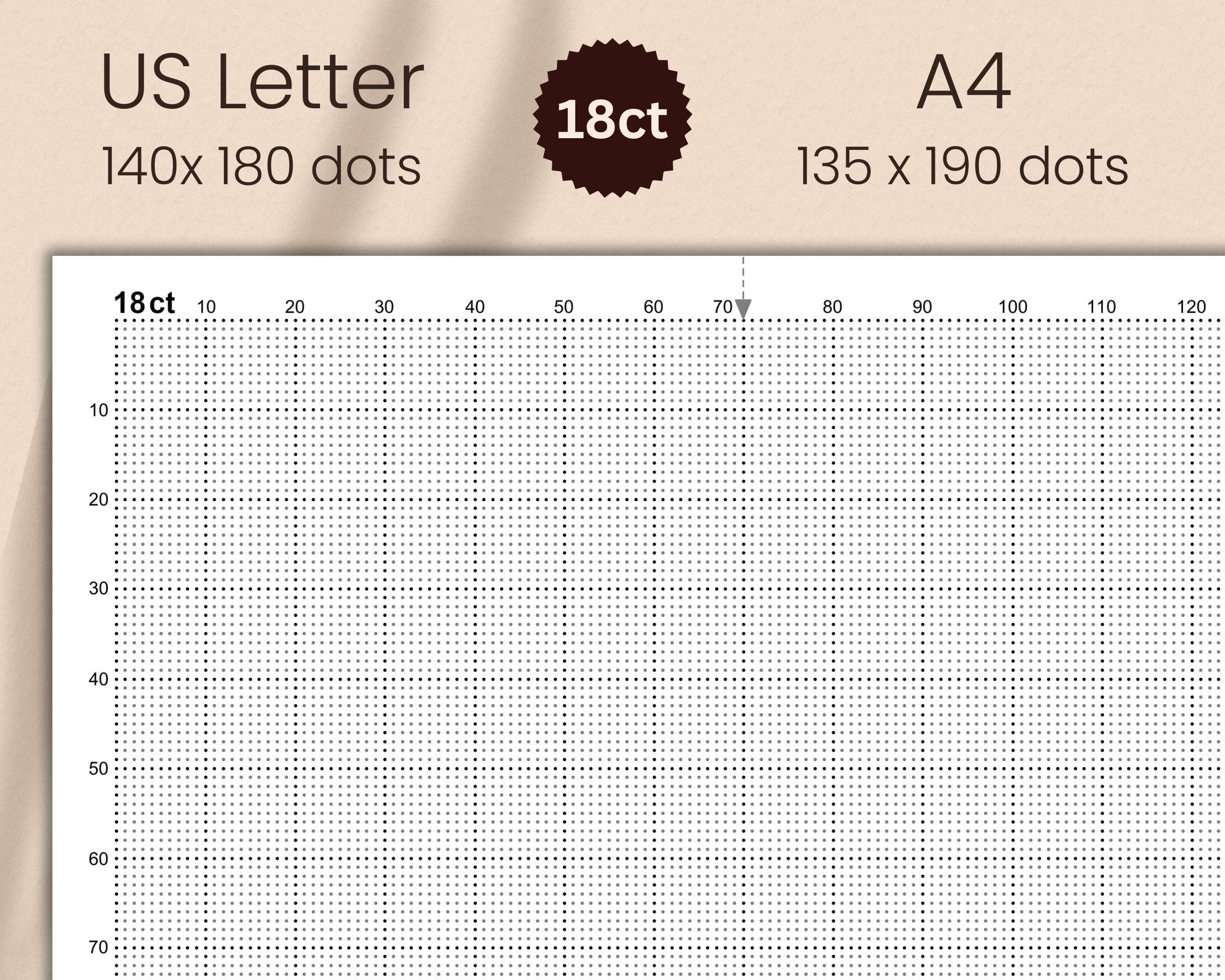 11 14 16 18 20 22-count Dot Grid Paper Bundle for Cross-stitch ...