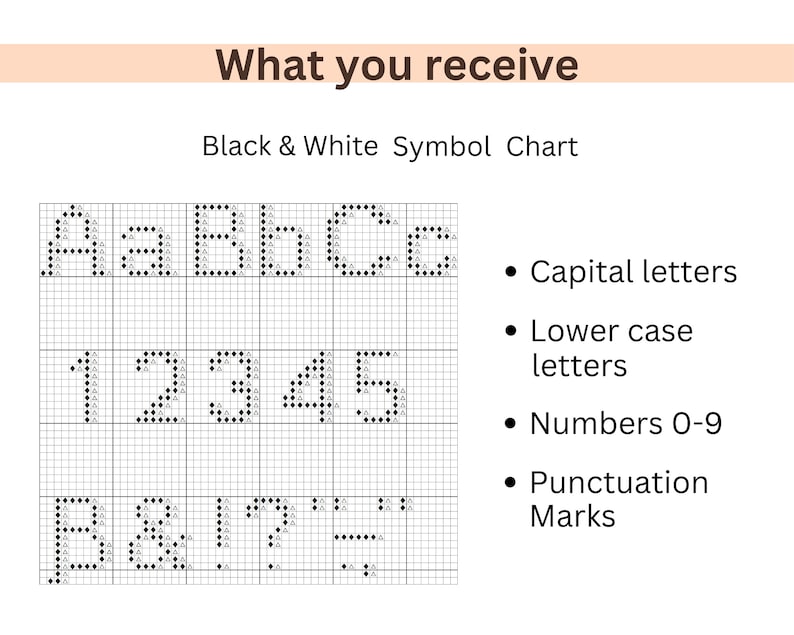 Block Letter Alphabet Cross-stitch Pattern Numerical Symbols - Etsy