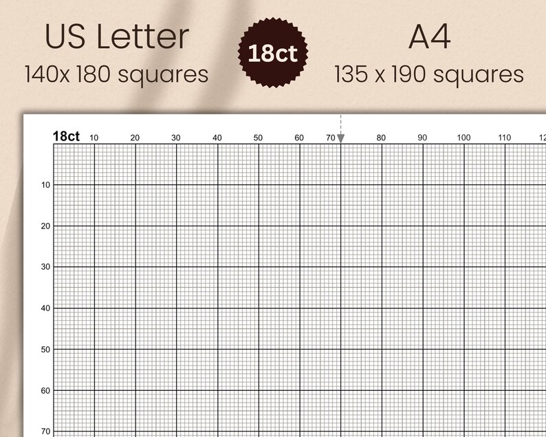 11 14 16 18 20 22-count Graph Paper Bundle for Cross-stitch PDF ...