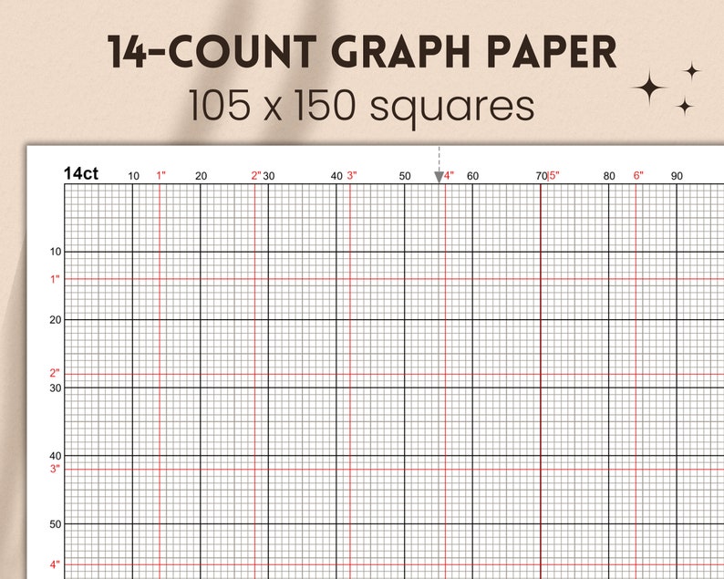 11 14 16 18 20 22-count Graph Paper for Cross-stitch With Inch Grid, A4 ...