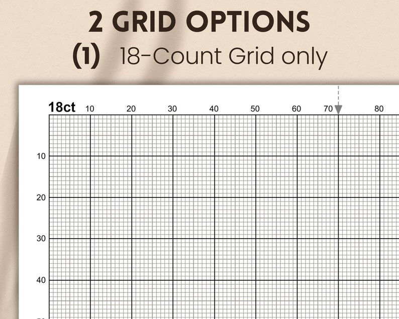 18-count Graph Paper With Inch Grid (PDF, JPG, PNG) - Etsy