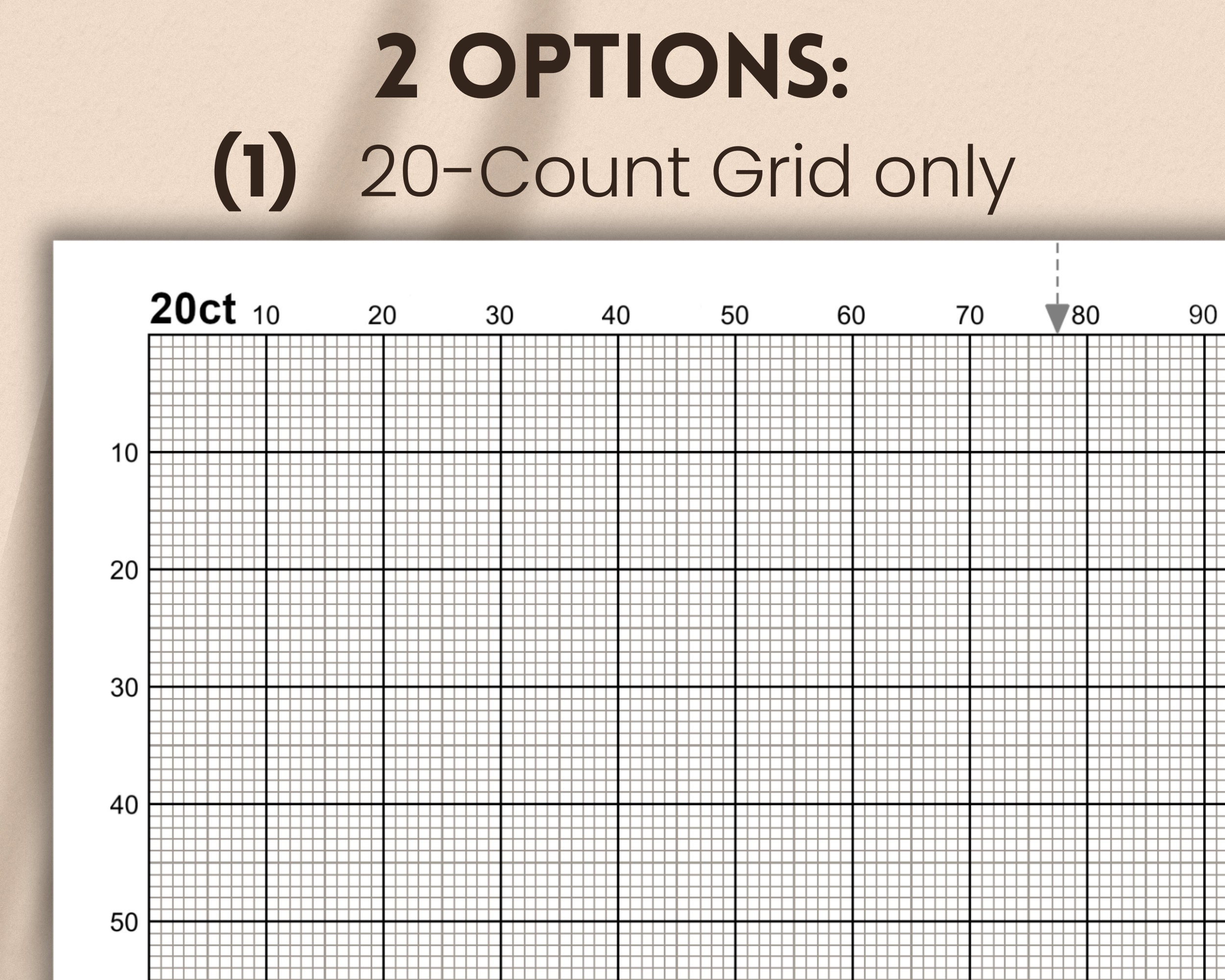 20-count Graph Paper for Cross-stitch With Inch Grid, Printable Cross ...