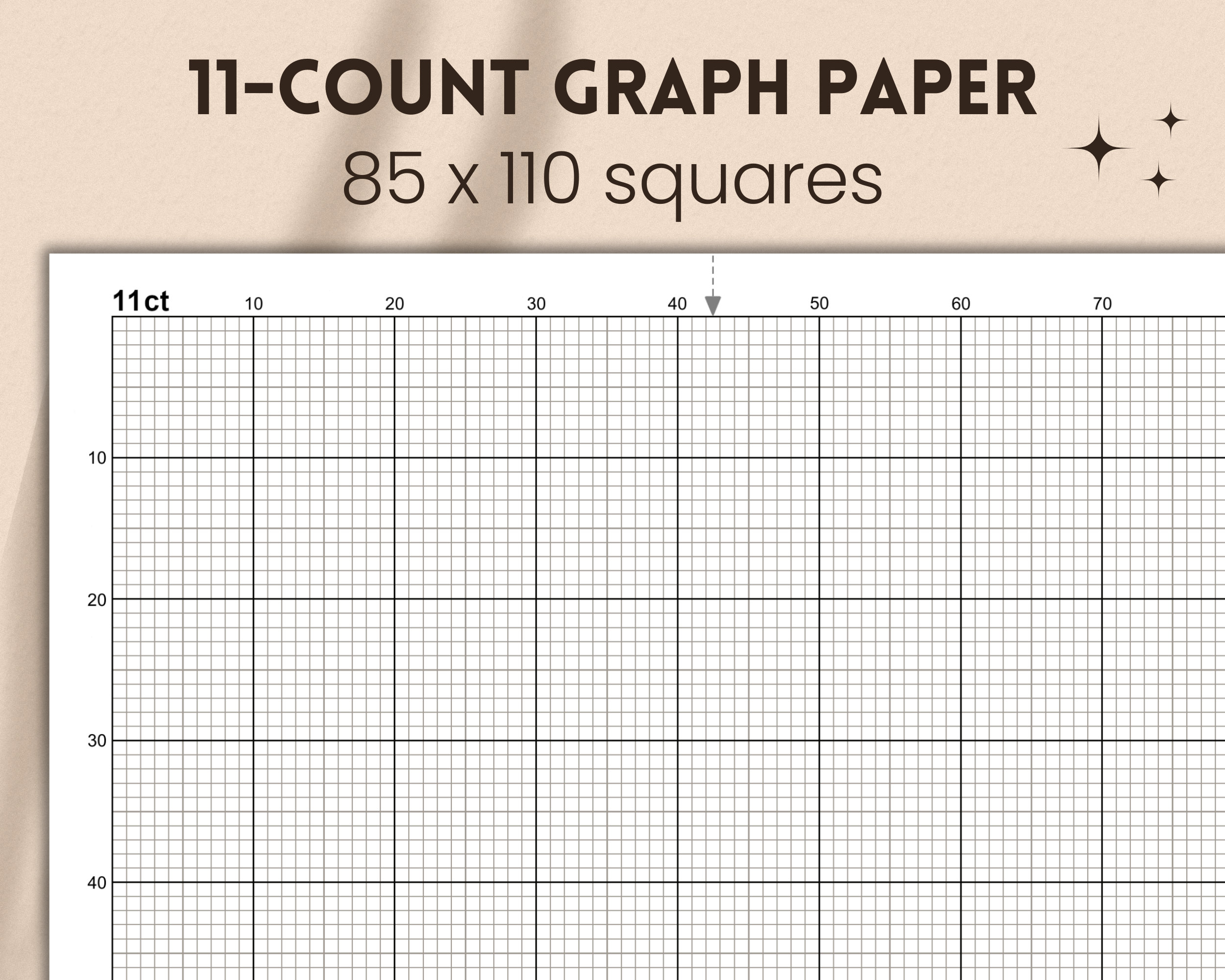 14-count, 11 16 18 20 22-count Graph Paper for Cross-stitch, US Letter ...