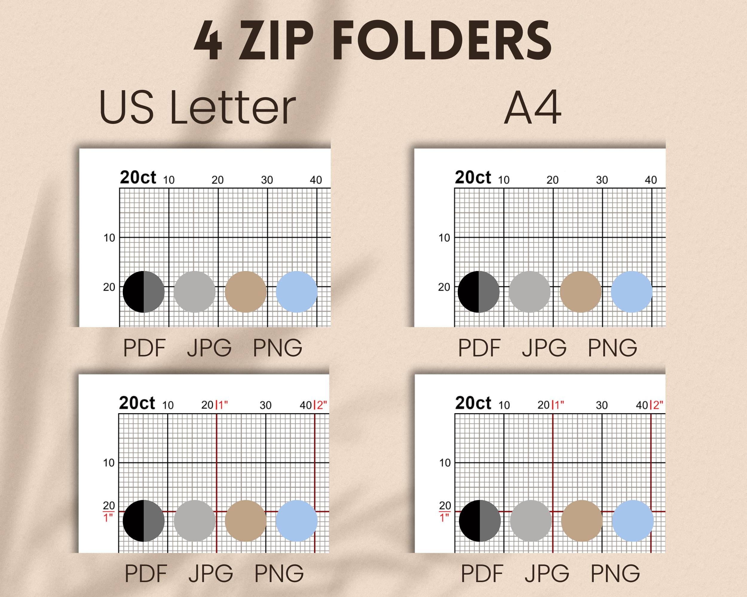 20-count Graph Paper for Cross-stitch With Inch Grid, Printable Cross ...