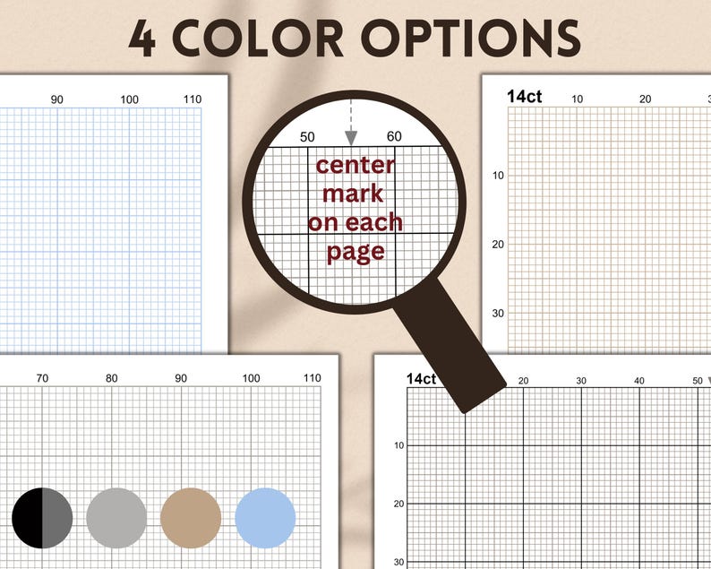 14-count Graph Paper With Inch Grid (PDF, JPG, PNG) - Etsy