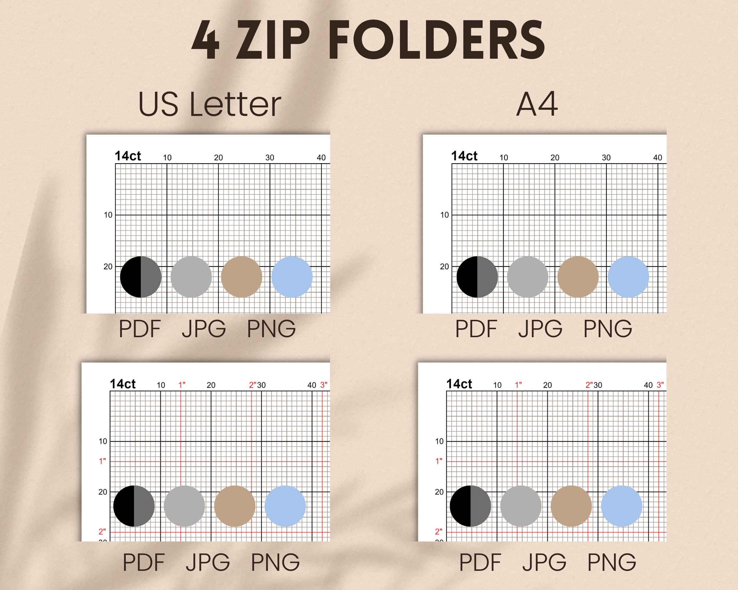 14-count Graph Paper With Inch Grid (PDF, JPG, PNG) - Etsy