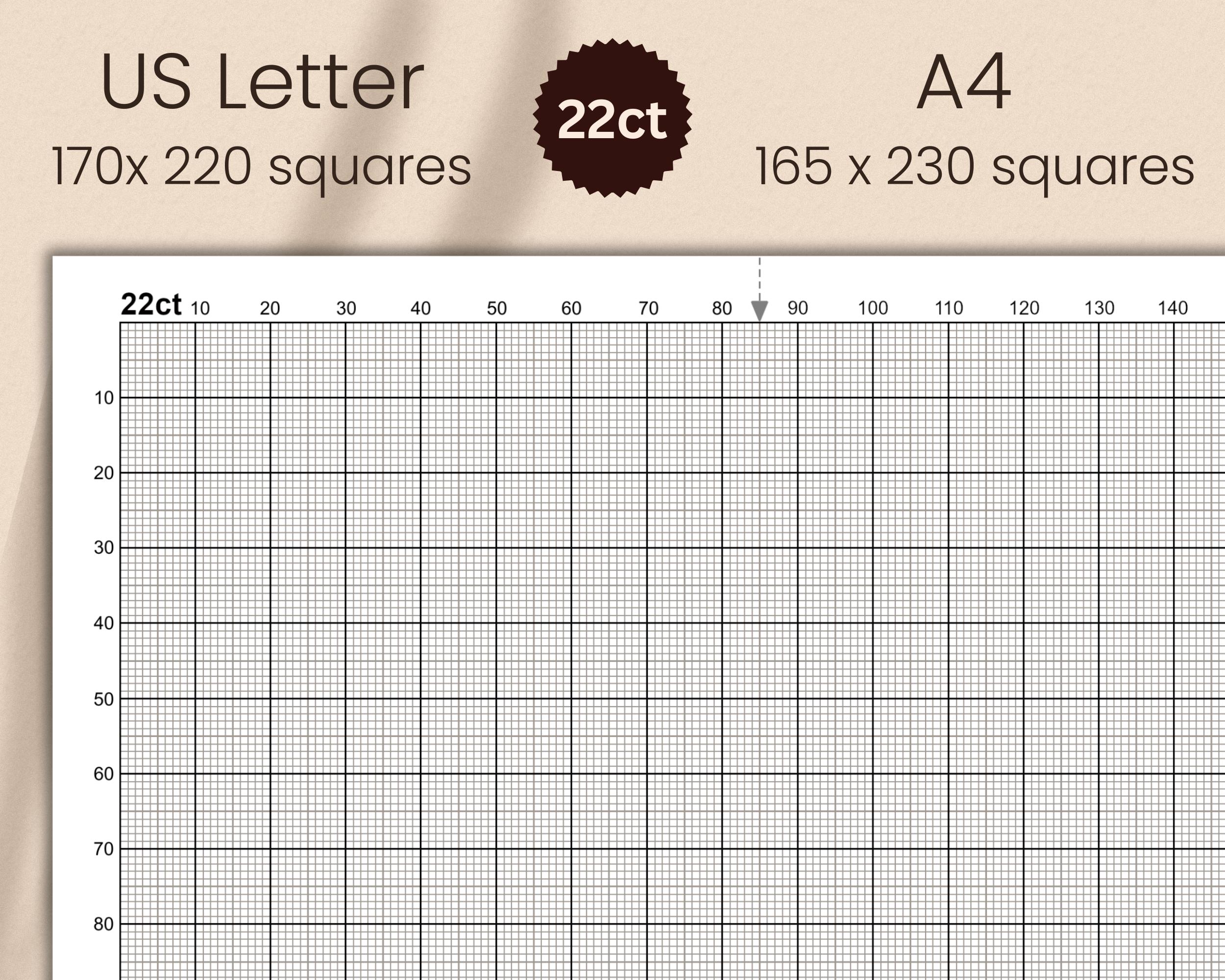 11 14 16 18 20 22-count Graph Paper Bundle for Cross-stitch PDF ...