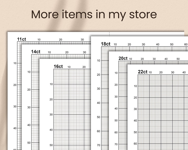 18-count Graph Paper With Inch Grid (PDF, JPG, PNG) - Etsy