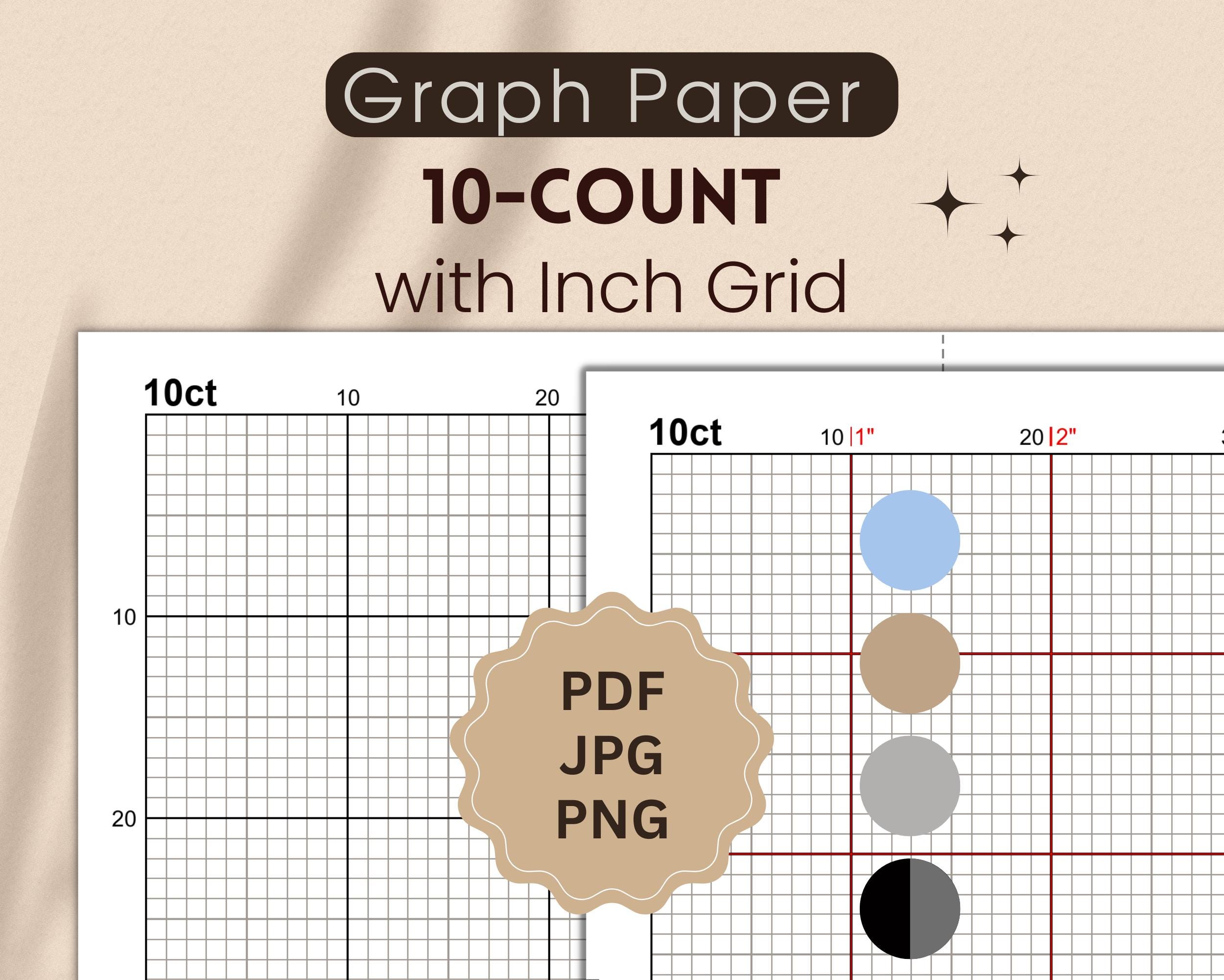10-count Graph Paper: Cross-stitch, Needlepoint Grids (PDF, JPG, PNG ...