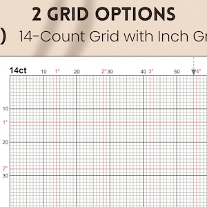 14-count Graph Paper With Inch Grid (PDF, JPG, PNG) - Etsy