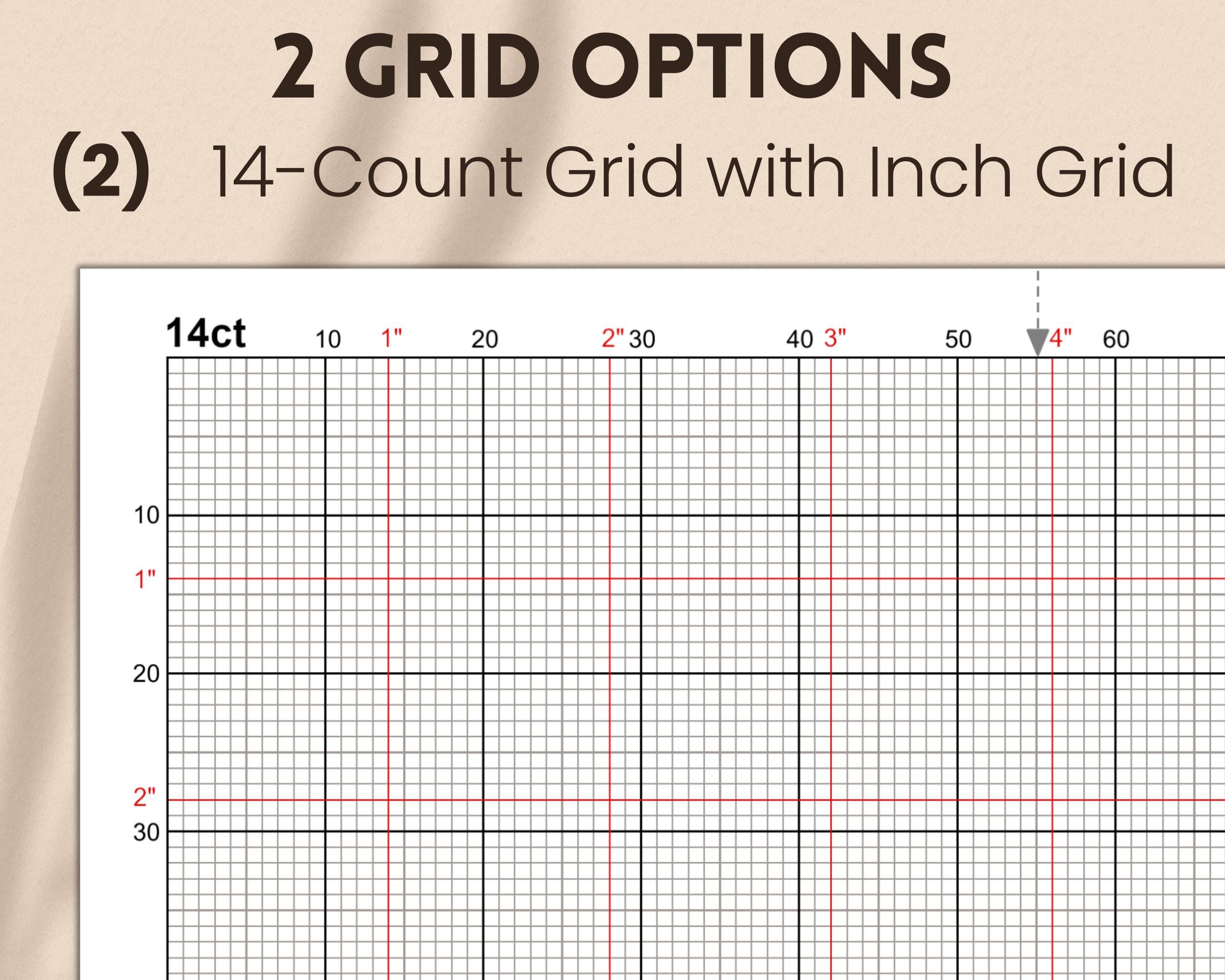 14-count Graph Paper With Inch Grid (PDF, JPG, PNG) - Etsy