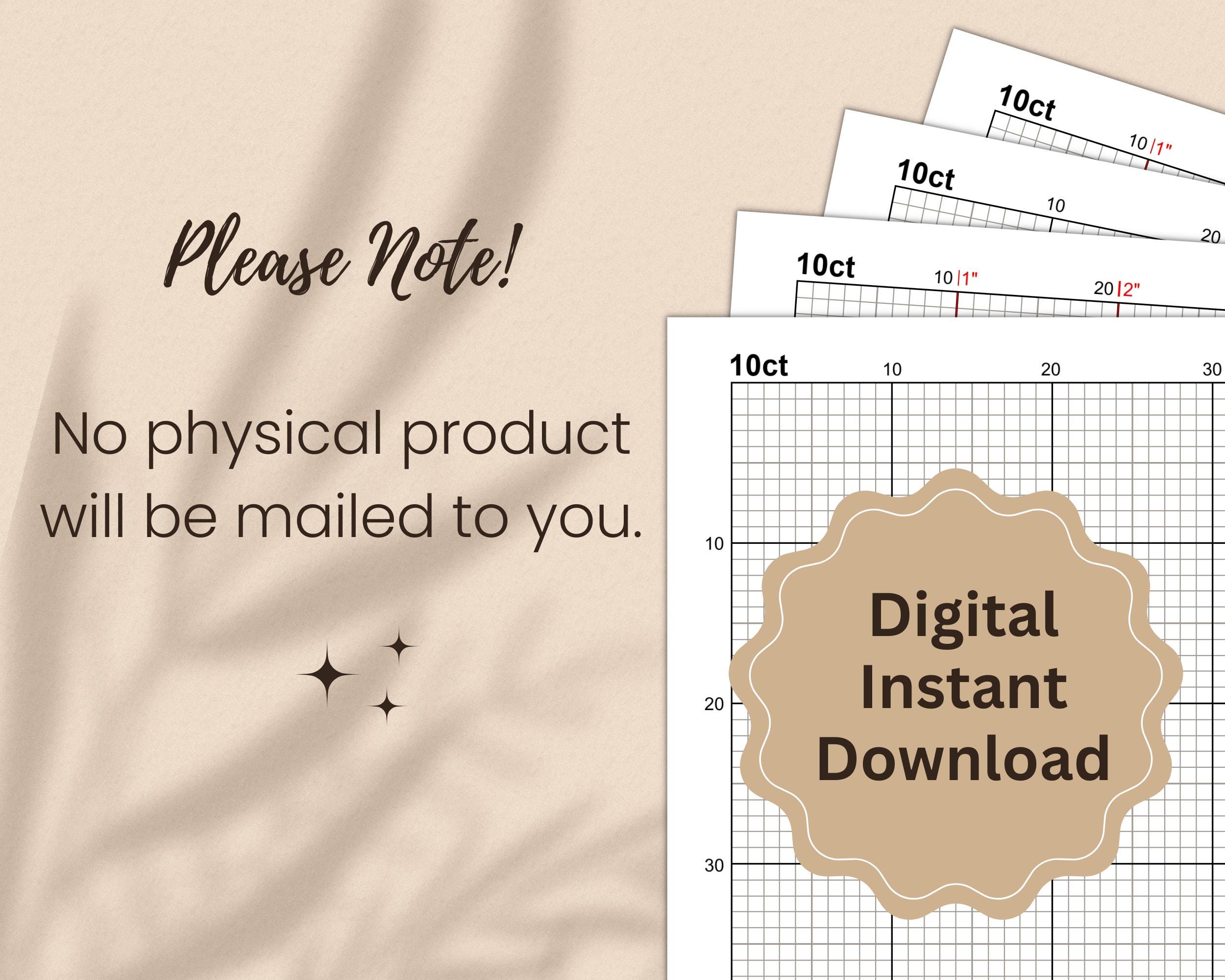 10-count Graph Paper: Cross-stitch, Needlepoint Grids (PDF, JPG, PNG ...