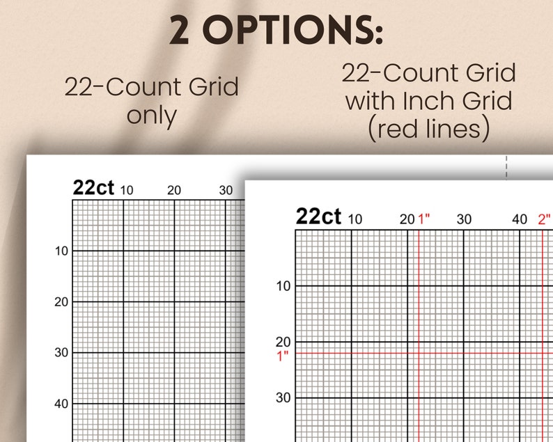 22-count Graph Paper for Cross-stitch, Printable Cross-stitch Grid for ...