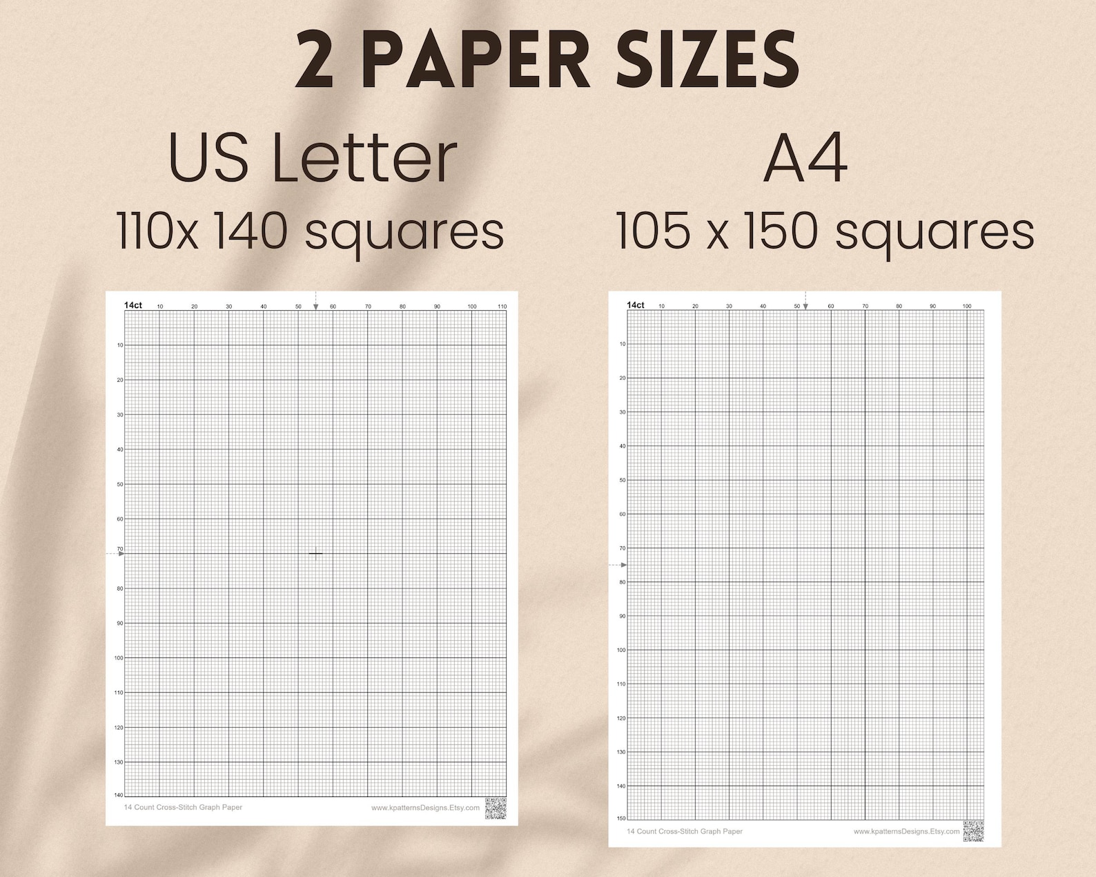 14-count Graph Paper With Inch Grid (PDF, JPG, PNG) - Etsy