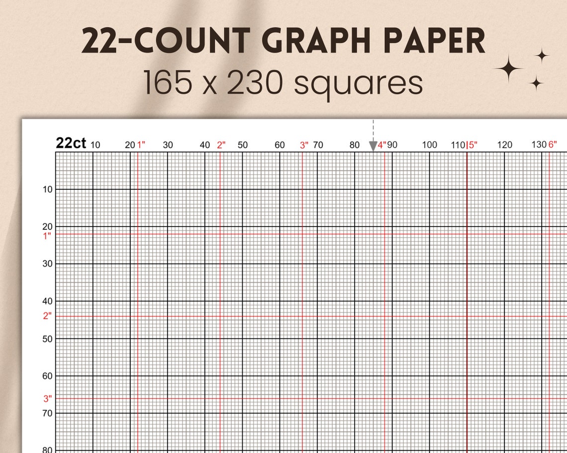 11 14 16 18 20 22-count Graph Paper for Cross-stitch With Inch Grid, A4 ...