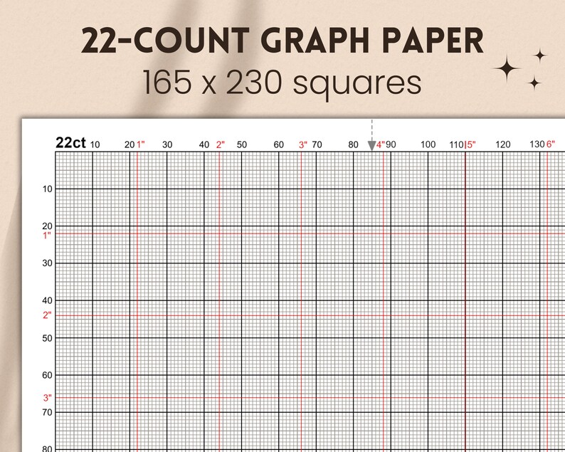 11 14 16 18 20 22-count Graph Paper for Cross-stitch With Inch Grid, A4 ...