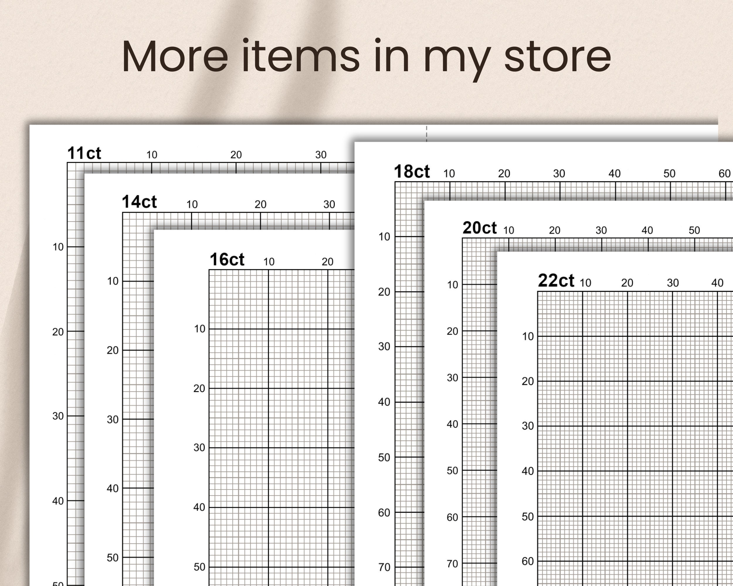 11-count Graph Paper for Cross-stitch With Inch Grid, Printable Cross ...