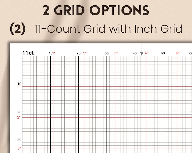 11-count Graph Paper for Cross-stitch With Inch Grid, Printable Cross ...