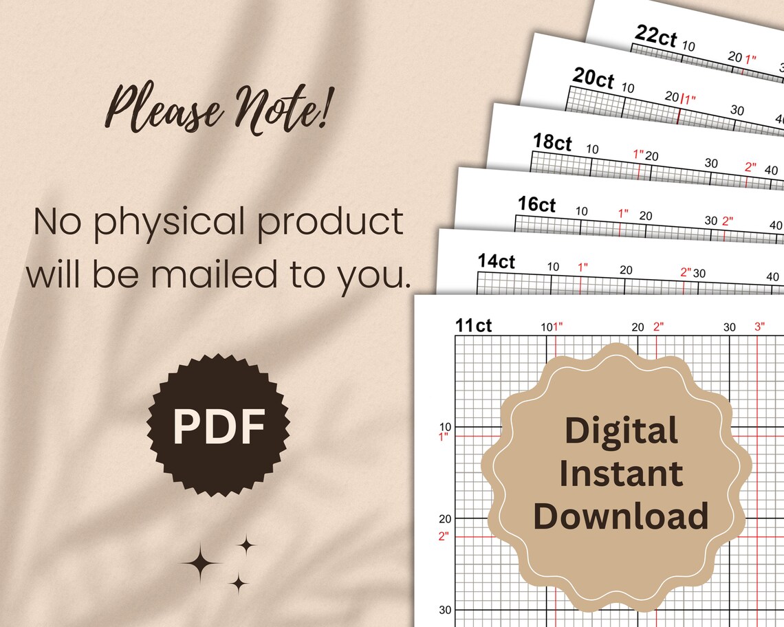 11 14 16 18 20 22-count Graph Paper for Cross-stitch With Inch Grid, A4 ...