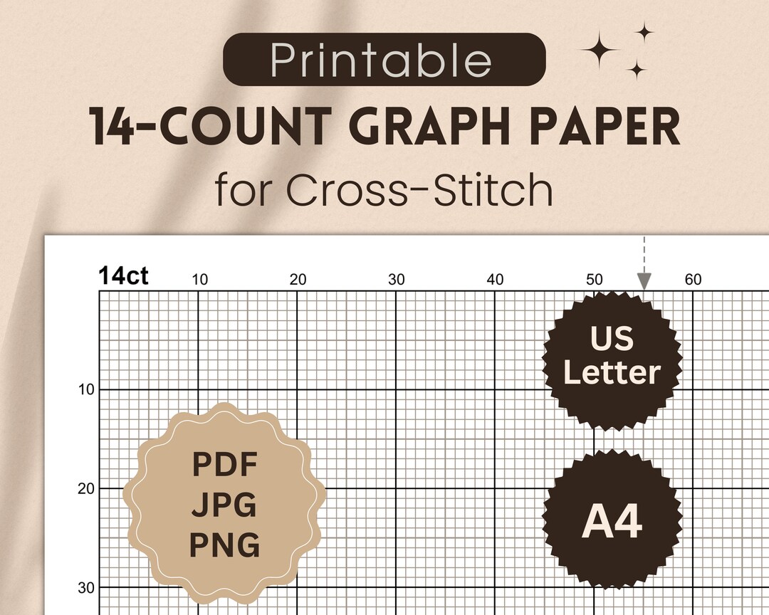14-count Graph Paper for Cross-stitch, Printable 14 Ct Cross-stitch ...