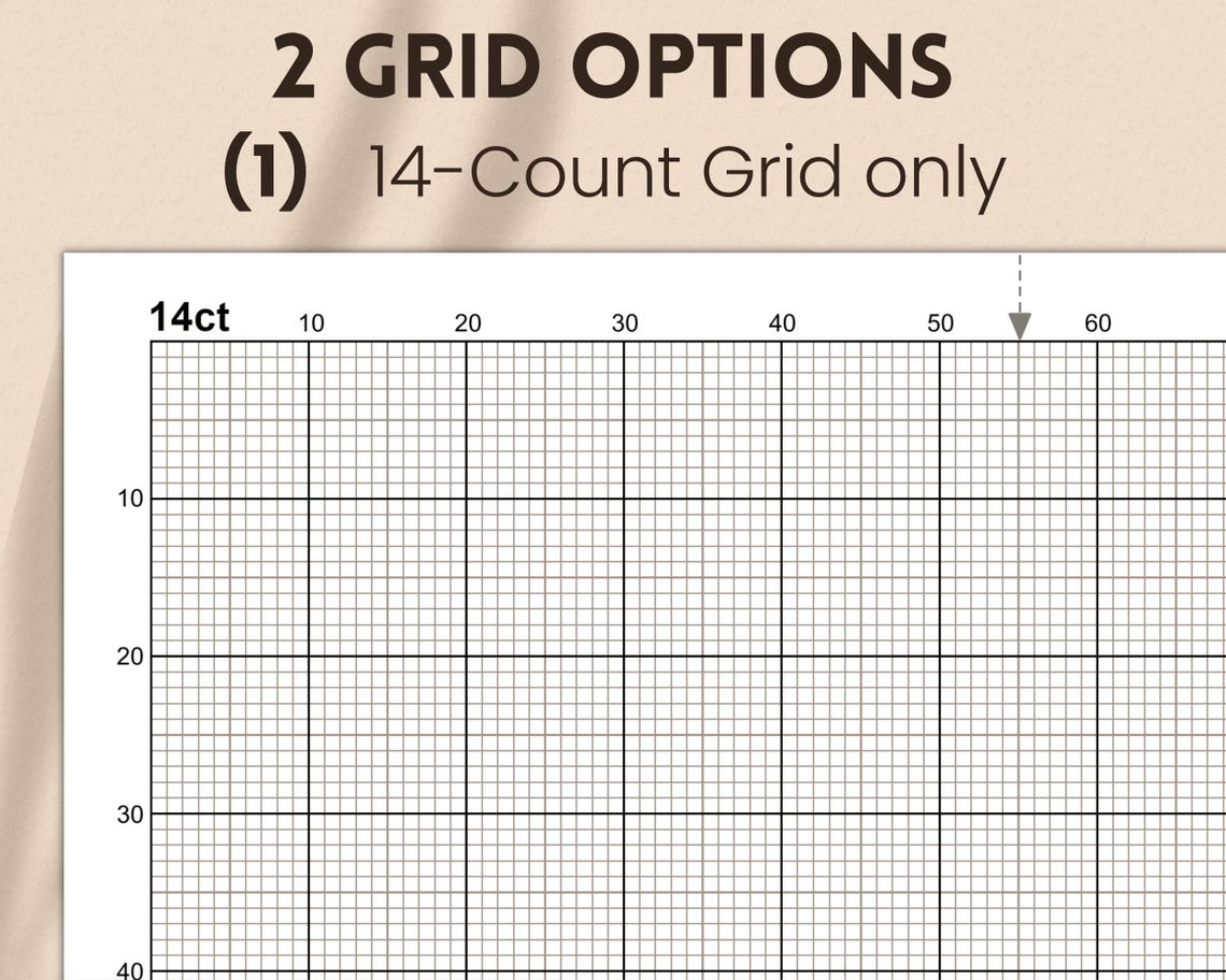 14-count Graph Paper With Inch Grid (PDF, JPG, PNG) - Etsy