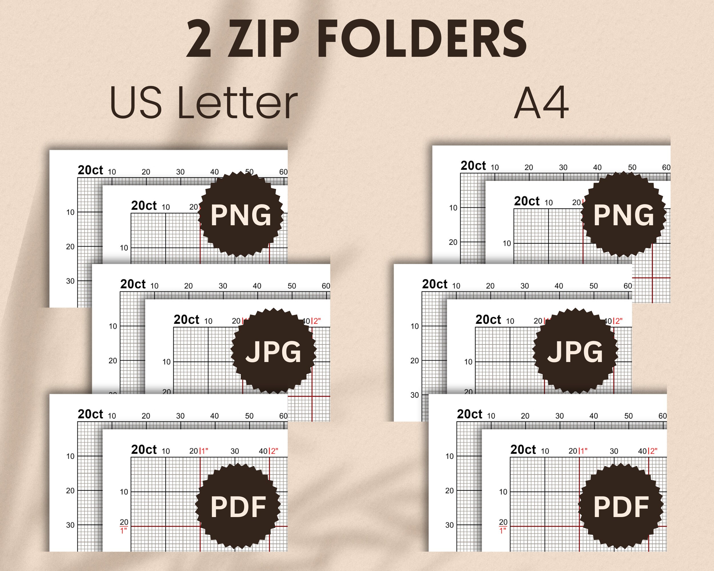 20-count Graph Paper for Cross-stitch With Inch Grid, Printable Cross ...